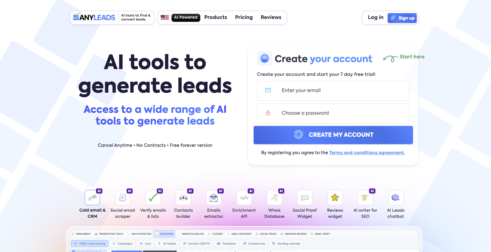 AI tools to find & convert leads - Anyleads